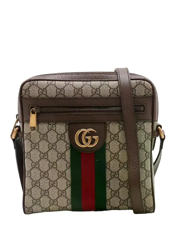 Gucci Small Gg Supreme Ophidia Messenger Bag - Neutrals
