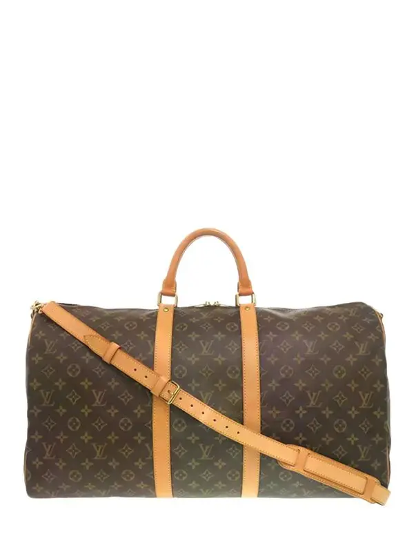 LOUIS VUITTON 2004 Monogram Keepall Bandouliere 55 Travel Bag - Brown