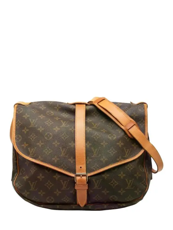 LOUIS VUITTON 1995 Monogram Saumur 35 Crossbody Bag - Brown