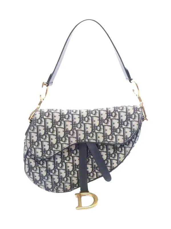 Dior 2010-2026 Oblique Canvas Saddle Bag - Blue