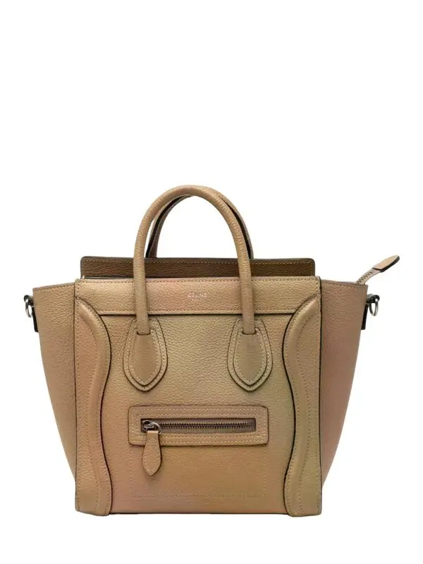 Celine 2019 Nano Leather Luggage Tote - Neutrals