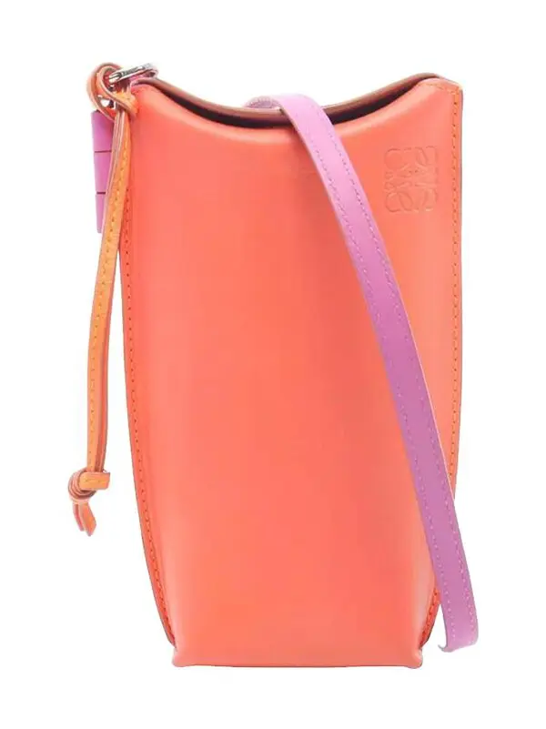 Loewe 2010-2026 Tricolor Leather Gate Pocket Crossbody Bag - Orange