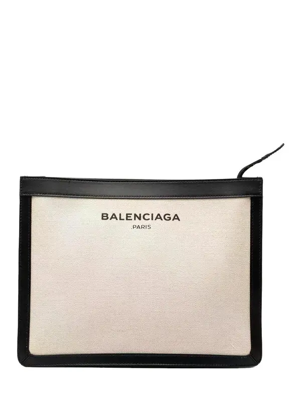 Balenciaga 2016 Canvas Clutch - Brown