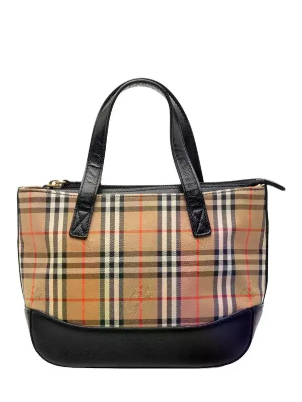 Burberry Haymarket Check Canvas Handbag - Neutrals