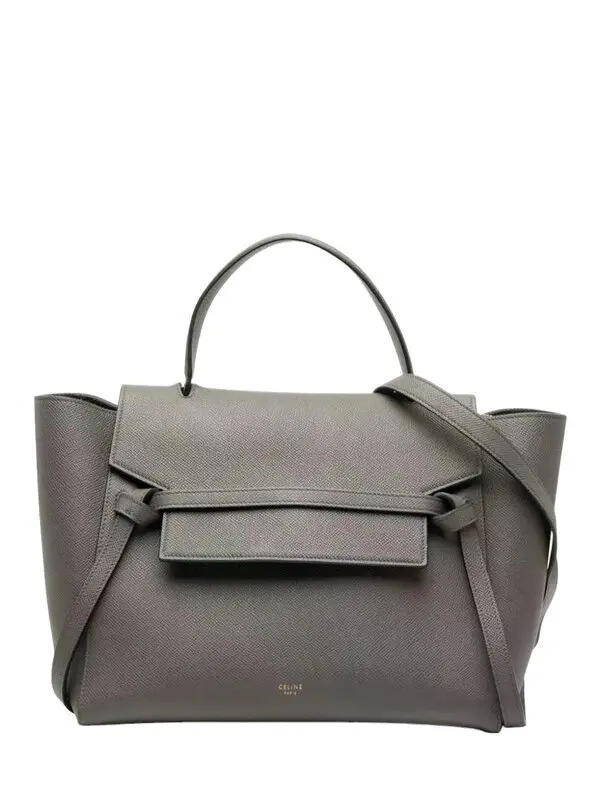 Celine 2017 Mini Grained Calfskin Belt Bag Satchel - Grey