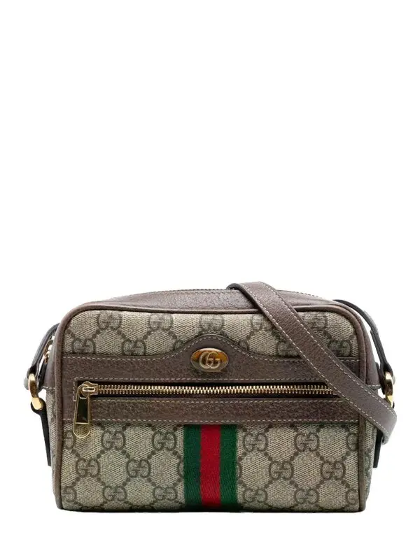 Gucci Mini Gg Supreme Web Ophidia Crossbody Bag - Neutrals