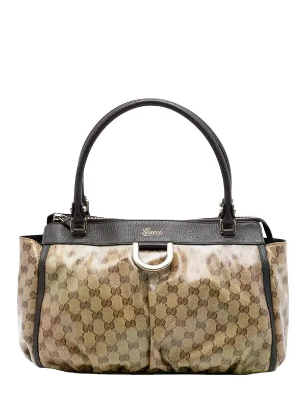 Gucci Gg Crystal Abbey D-ring Tote - Neutrals