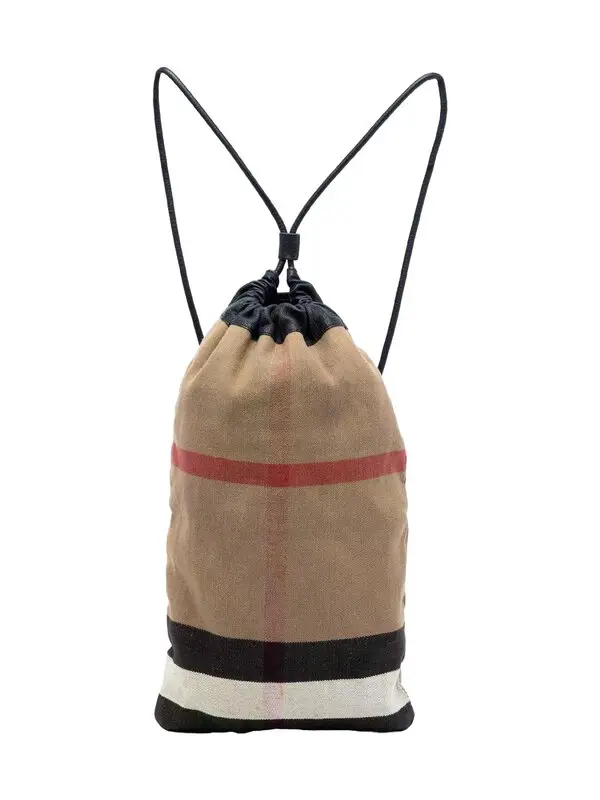 Burberry 2000-2017 Mega Check Canvas Drawstring Backpack - Brown