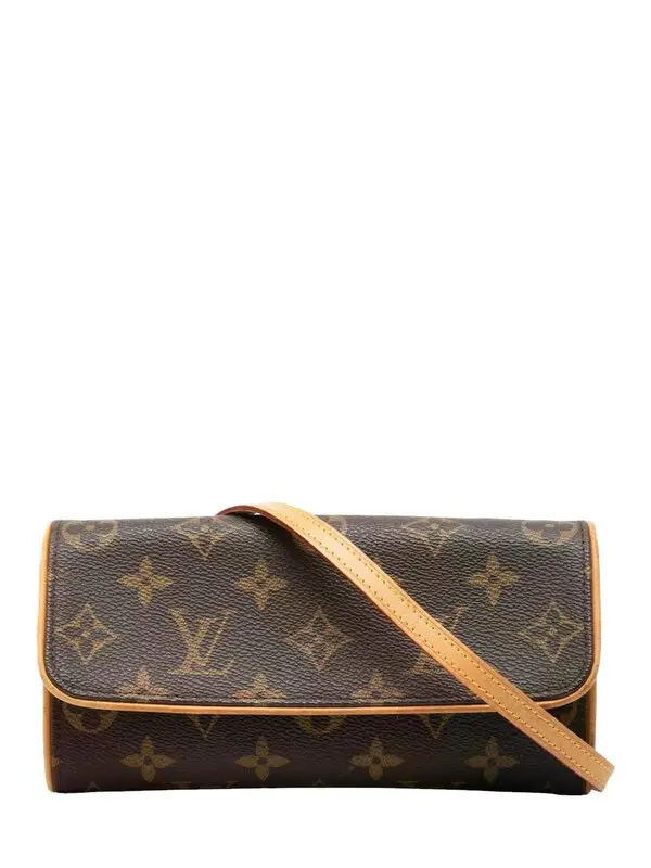 LOUIS VUITTON 1999 Monogram Pochette Twin Pm Crossbody Bag - Brown