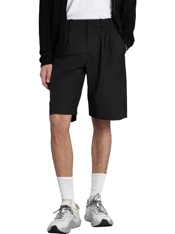 _J.L - A.L_ Mitre Pleated Tailored Shorts - Black