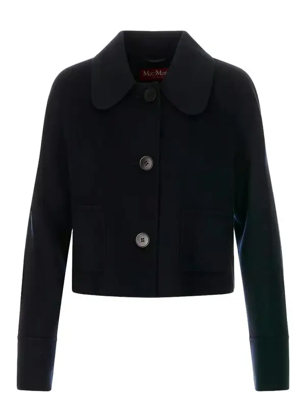 Max Mara Round-collar Single-breasted Jacket - Blue