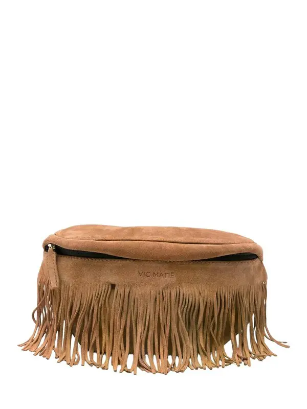 VIC MATIE Fringe-trimmed Belt Bag - Brown