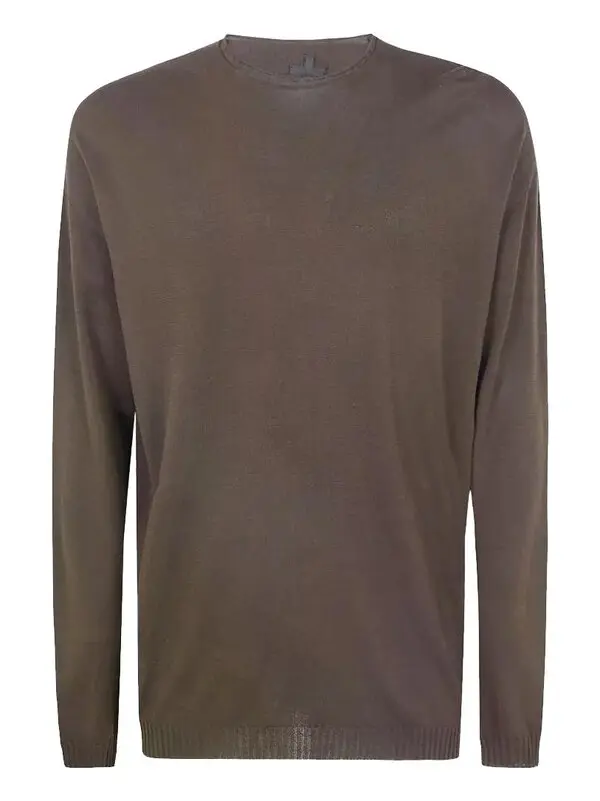 MD75 Ribbed-trim Long-sleeve T-shirt - Brown
