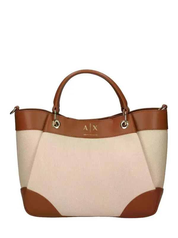 Armani Exchange Tote Bag With Logo Detail - Neutrals