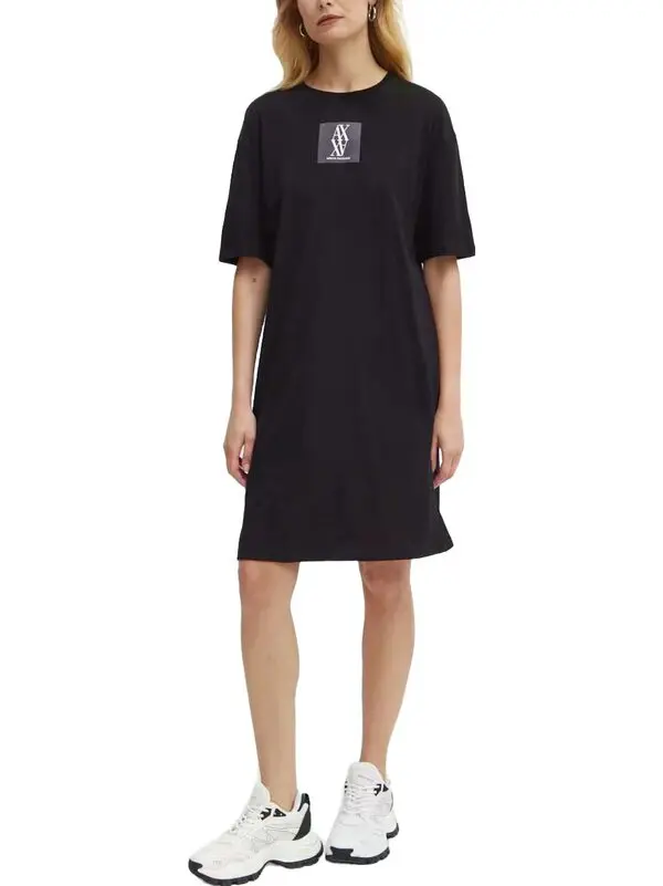 Armani Exchange Logo Patch Midi Dress - Black