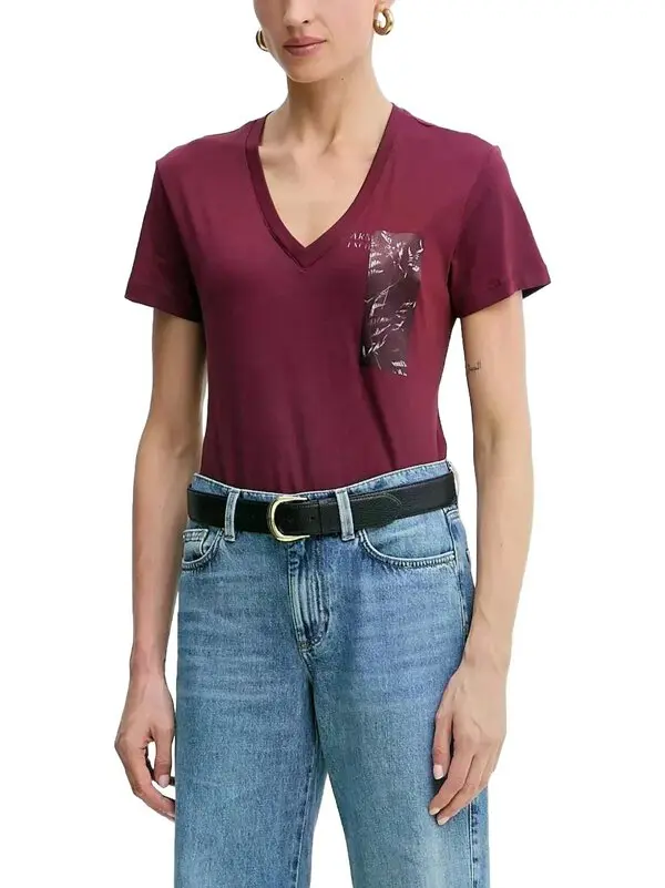 Armani Exchange Logo-print V-neck T-shirt - Red