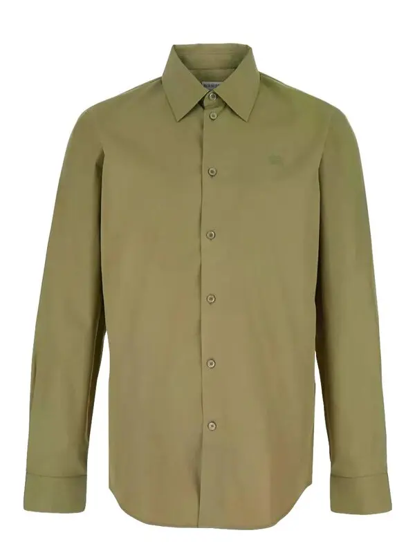 Burberry Ekd-embroidered Cotton-poplin Shirt - Green