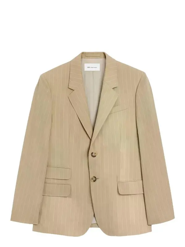 AMI Paris Striped Single-breasted Jacket - Neutrals