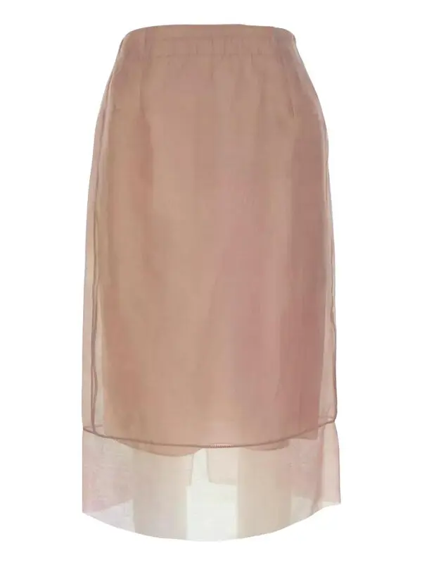 O HUI Sheer Silk Skirt - Pink