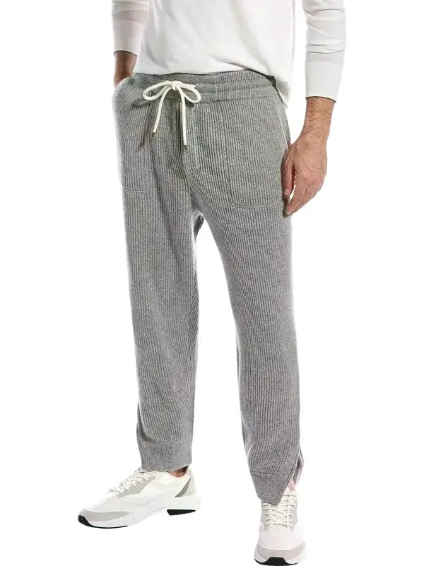 Brunello Cucinelli Ribbed Drawstring Track Pants - Grey