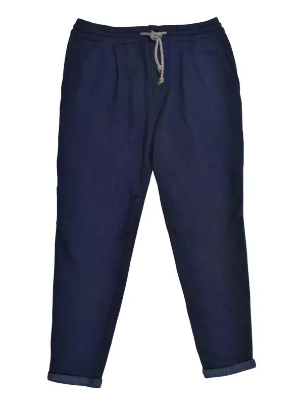Brunello Cucinelli Cashmere Drawstring Trousers - Blue