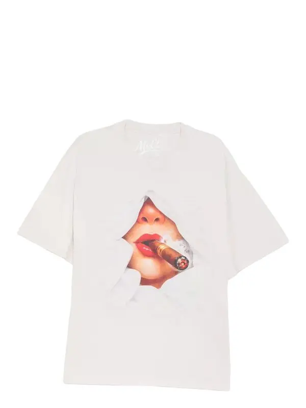 MELT Cigarette-print T-shirt - Neutrals