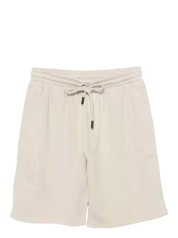 Off-White Logo-print Drawstring Shorts - Neutrals