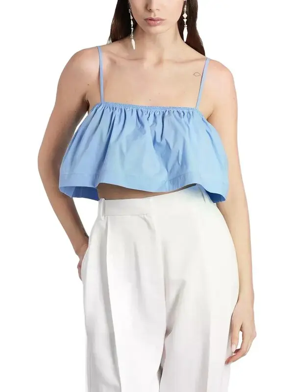 IRO PARIS Naomy Ruffled Cotton Top - Blue
