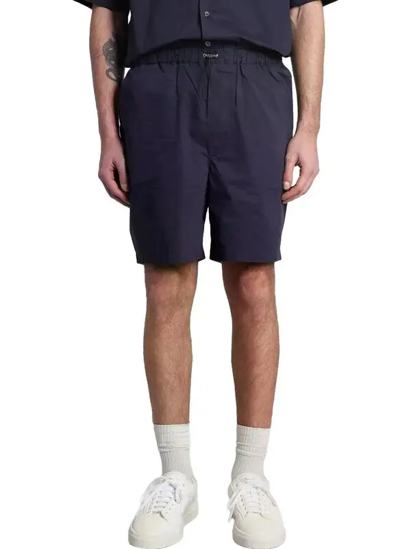 ROBERTO COLLINA Drawstring-waistband Cotton Shorts - Blue