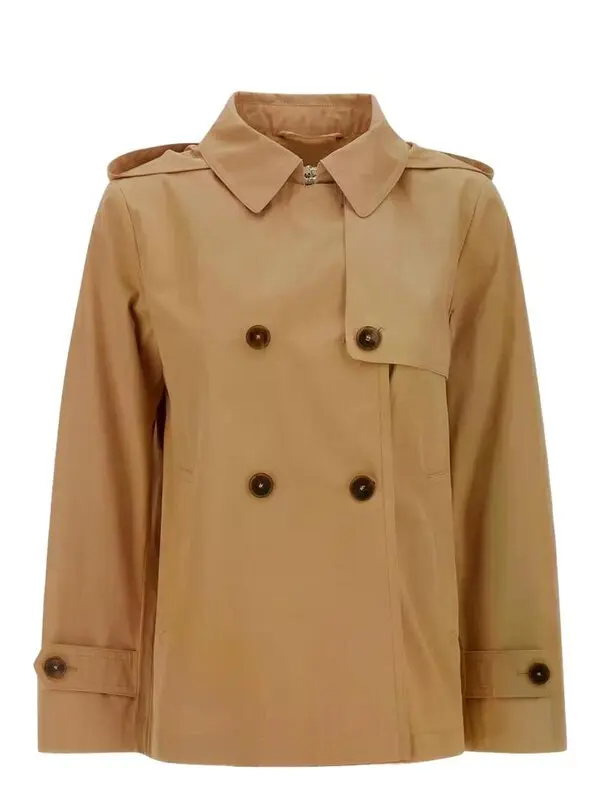 Herno Hooded Double-breasted Pea Coat - Neutrals