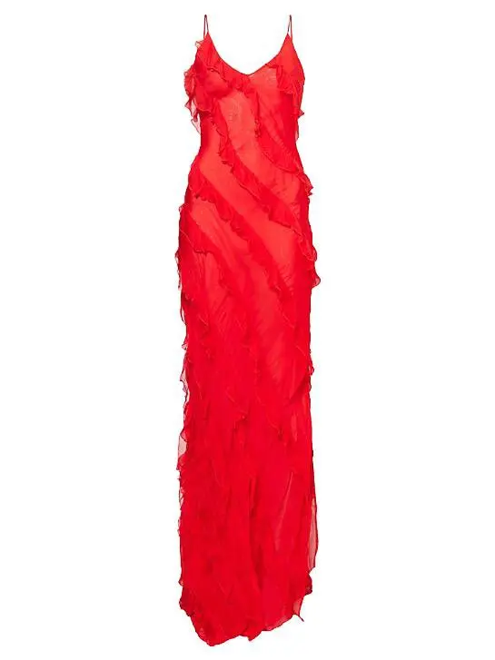 RAT AND BOA Cecelia Silk-blend Maxi Dress - Red