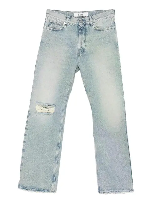 Séfr Swirl Distressed Jeans - Blue