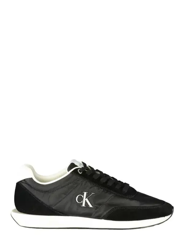 Calvin Klein Logo-patch Lace-up Sneakers - Black