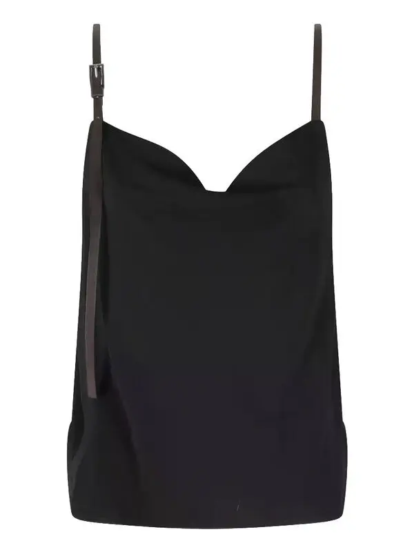 SEMICOUTURE Kayly Buckle-strap Top - Black