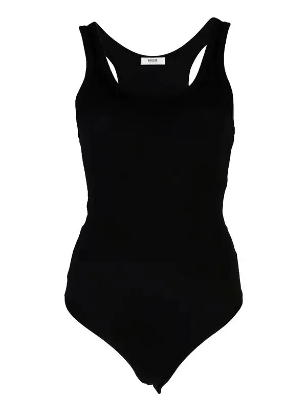 AGOLDE Maria Ribbed Bodysuit - Black