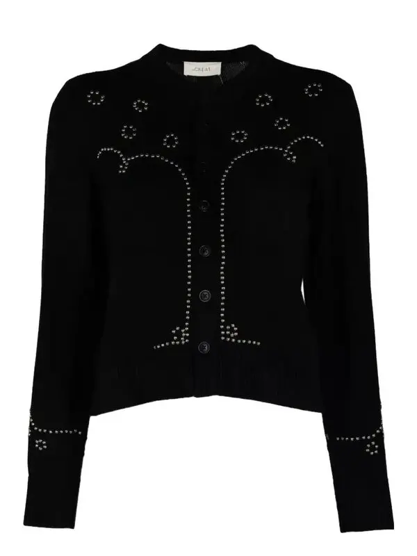 The Great. Studded Cardigan - Black