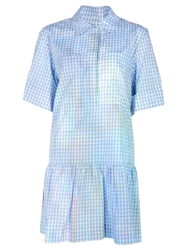 Simkhai Crissy Gingham-check Mini Dress - Blue