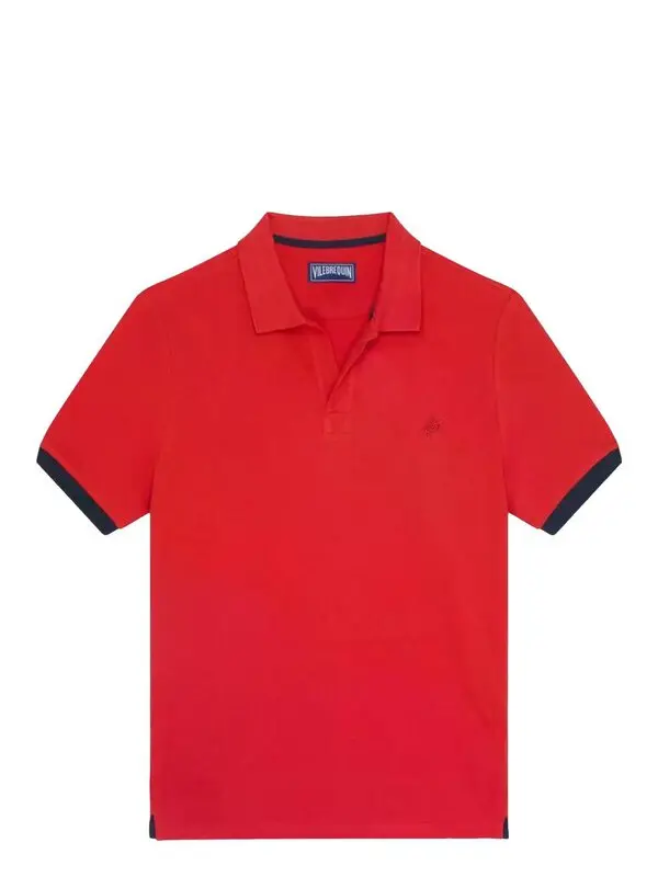 Vilebrequin Contrast-trim Polo-collar T-shirt - Red