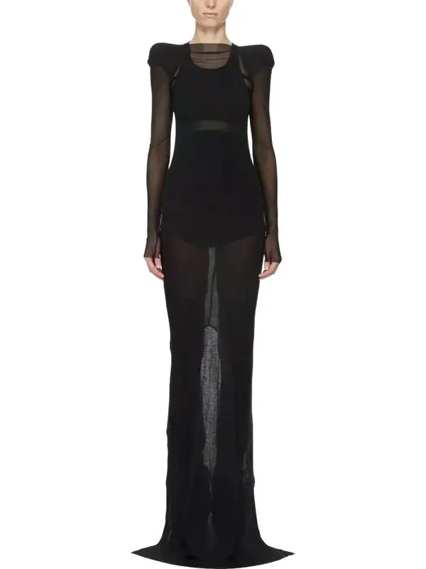Rick Owens Racer-back Semi-sheer Dress - Black