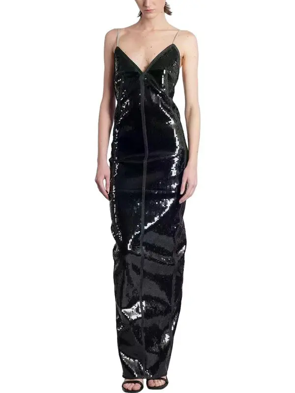 Rick Owens Sequin-embellished Cotton Maxi Gown - Black