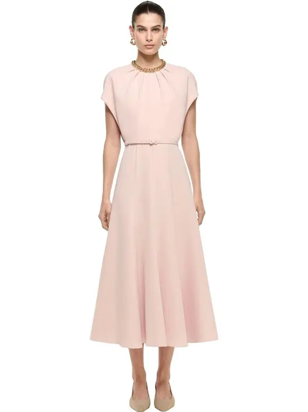 Roland Mouret Cady Flared Cape Midi Dress - Pink