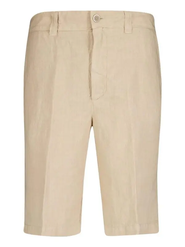 120% Lino Linen Bermuda Shorts - Beige