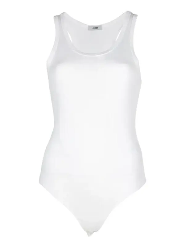 AGOLDE Maria Ribbed Bodysuit - White