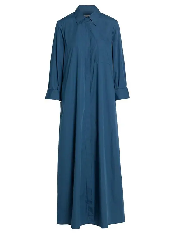 TWP Jenny's Gown Cotton-poplin Maxi Shirt Dress - Blue