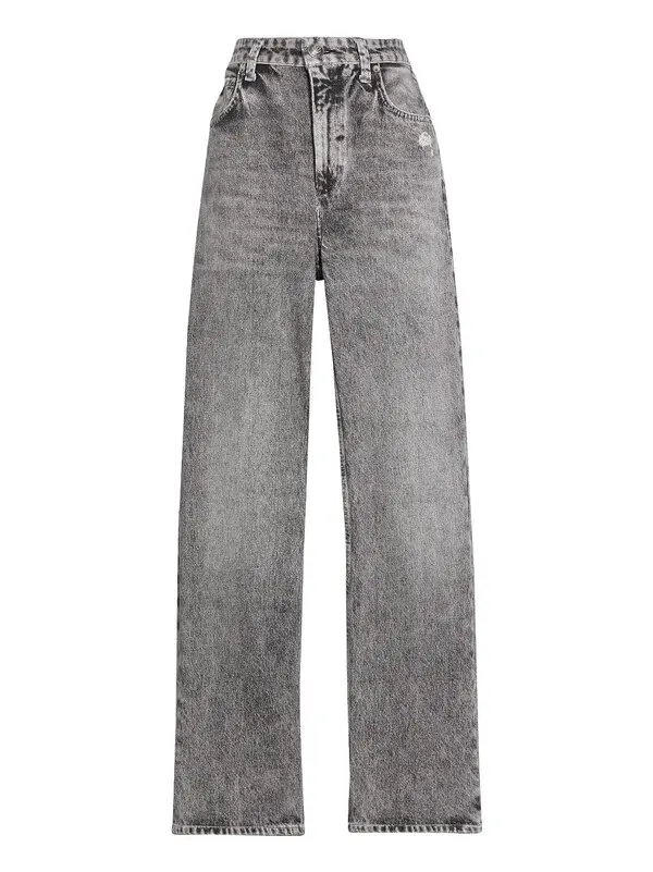 Rag & Bone Miramar Shea Denim-effect Print Straight-leg Pants - Charcoal