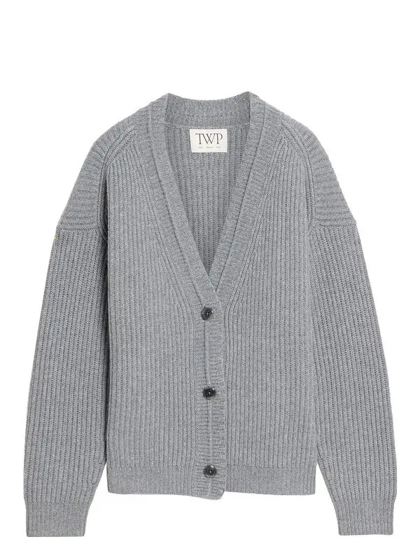 TWP Ribbed Cashmere Cardigan - Gray