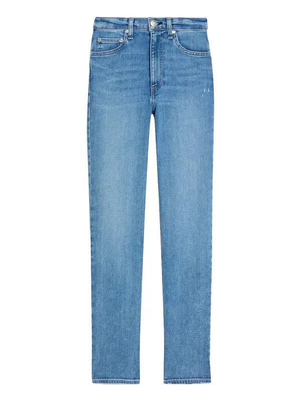 Rag & Bone Flexi Harlow High-rise Straight-leg Jeans - Mid Denim