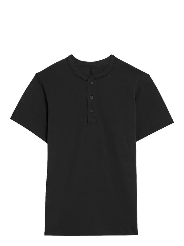 Rag & Bone Slub Cottonjersey Henley Tshirt - Black