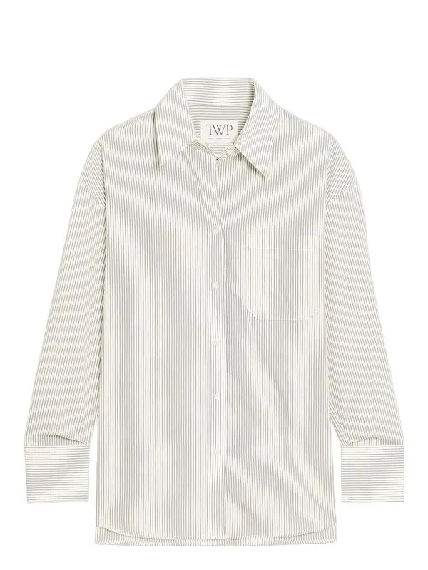 TWP Striped Cotton-blend Poplin Shirt - Ivory