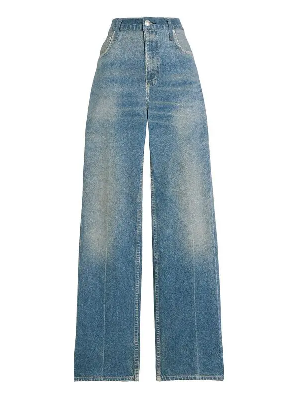 Rag & Bone Miramar Shea Denimeffect Print Straight-leg Pants - Mid Denim